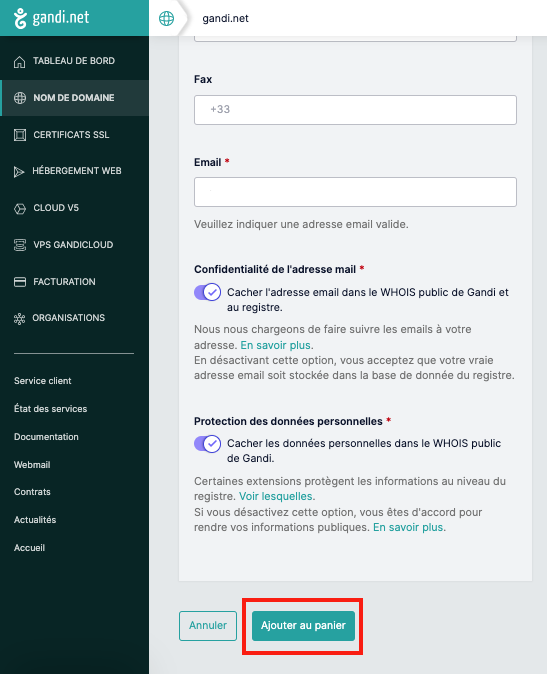 Changing the owner of a domain – Gandi.net